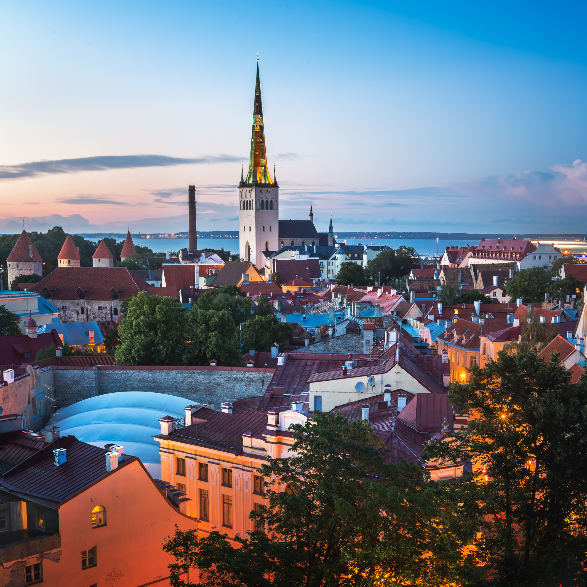 Tallinn Old Town Skyline At Dusk Estonia Stock Photo Anshar Images Tallinn Old Town Skyline At Dusk Estonia Stock Photo Anshar Images